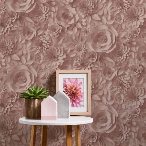 A S Creation Pink Flowers 3D Effect Wallpaper 38718 2 Uncategorised