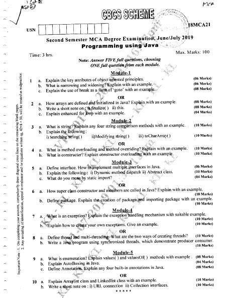 Visvesvaraya Technological University Mca Cbcs Second Semester