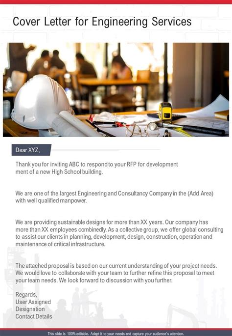 Cover Letter For Engineering Services One Pager Sample Example Document