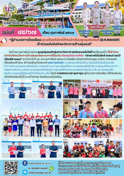 วันที่ ๒๒ กุมภาพันธ์ ๒๕๖๗ โรงเรียนบรบือ Borabu School