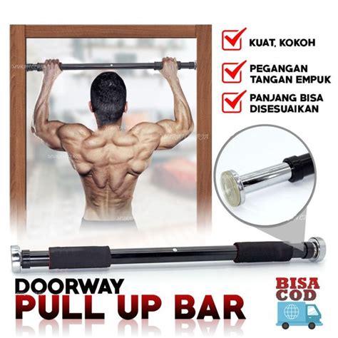 BISA COD Pull Up Bar Door Chinning Bar Iron Gym Chin Up