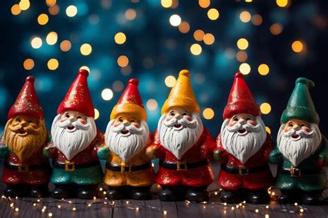 Premium Ai Image Frame Of Whimsical Santa Claus Figurines Jingle
