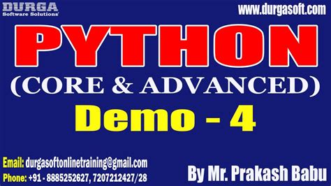 Python Tutorials Demo 4 By Mr Prakash Babu On 30 09 2022 11am Ist Youtube