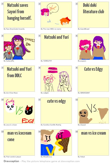 Natsuki Saves Sayori From Hanging Herself Drawception