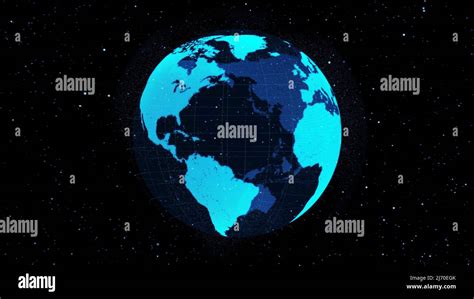 3d Digital Orbital Earth In Cyberspace Showing Concept Of Network Technology Hologram Of Globe