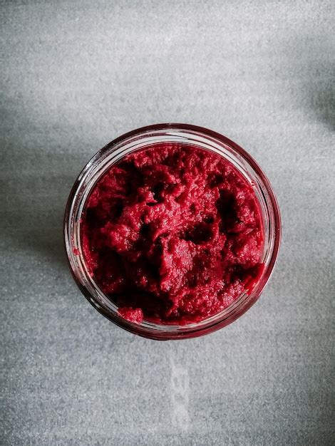 Premium Photo High Angle View Of Roasted Beetroot And Carrot Pesto In