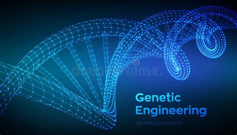 Dna Sequence Wireframe Dna Molecules Structure Mesh Dna Code Editable