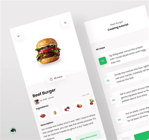 Food Recipe Ui On Behance