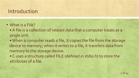 File Handling And Command Line Arguments In C Ppt