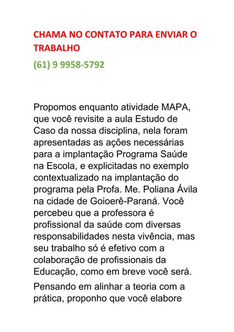 Propomos Enquanto Atividade Mapa Que Você Revisite A Aula Estudo De