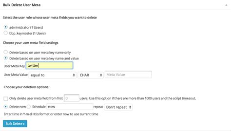 bulk delete user meta bulk wp