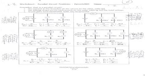 Series Parallel Circuit Worksheet 1 Answer Key Circuit Diagram