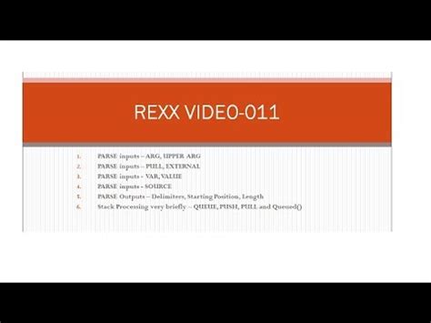 REXX Programming 11 Parsing YouTube
