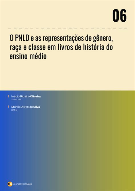Pdf O Pnld E As Representações De Gênero Raça E Classe Em Livros De