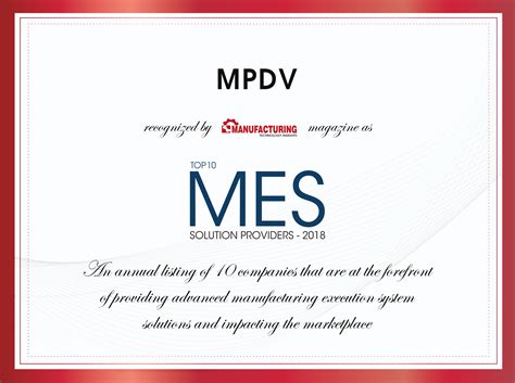 Mpdv Awarded As Top 10 Mes Solution Provider Mpdv Mikrolab Gmbh Story