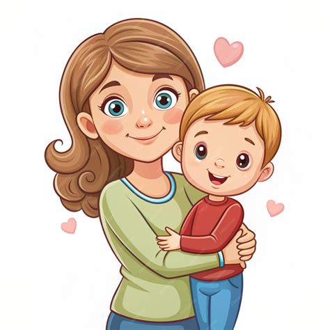 Premium Photo Cute Mother With Son Cartoon Vector Icon Illustration