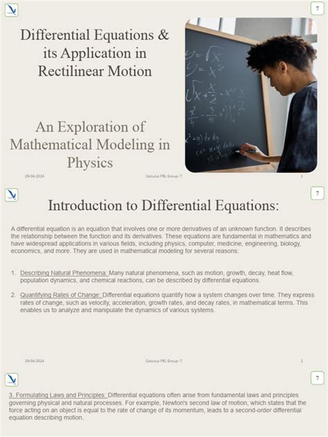 Calculus Pbl Ppt Group 7 Pdf Differential Equations Gravity