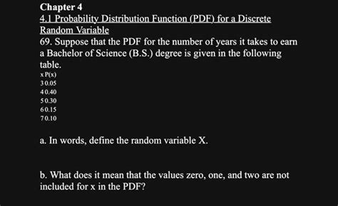 Solved Chapter 4 4 1 Probability Distribution Function PDF Chegg
