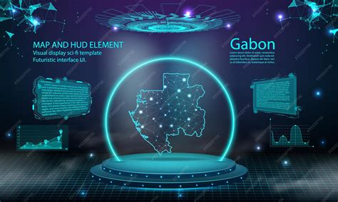 Premium Vector Gabon Map Light Connecting Effect Background Abstract Digital Technology Ui Gui