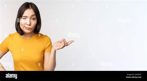 So What Unbothered Asian Woman Shrugging Looking Clueless Standing
