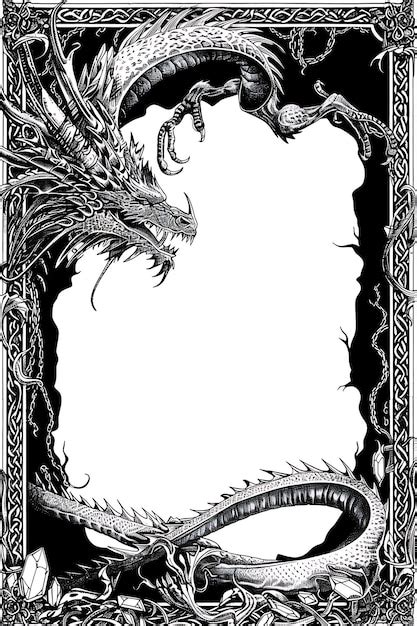 Premium Photo Fantasy Dragon Frame With Chainmail String And