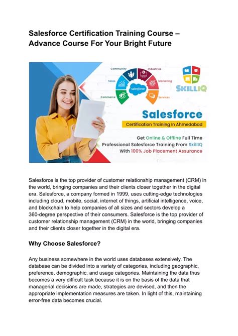 Ppt Salesforce Certification Training Course With 100 Placement