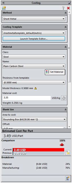 SOLIDWORKS Costing An In Depth Review Part How Costing Works Computer Aided Technology