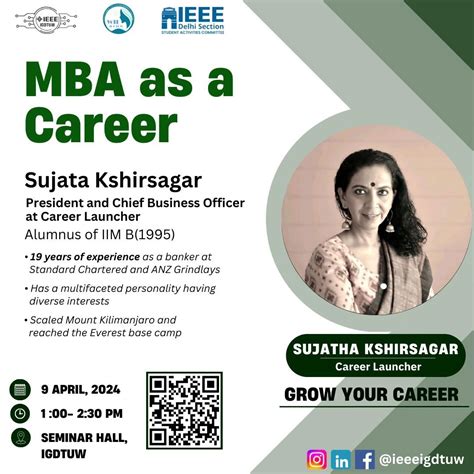 Ieee Igdtuw On Linkedin Join Us For An Enriching Session On Mba As A