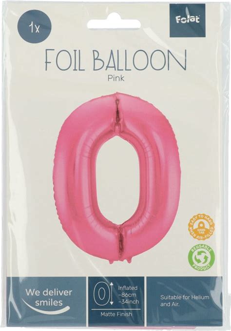 Folat Folieballon Cijfer Roze Metallic Mat Cm Bol