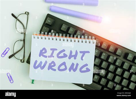 Text Caption Presenting Right Wrong Business Approach Choose Between Two Decisions Correct And