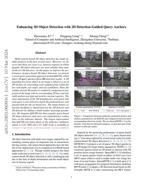 Enhancing 3d Object Detection With 2d Detection Guided Query Anchors 智源社区论文