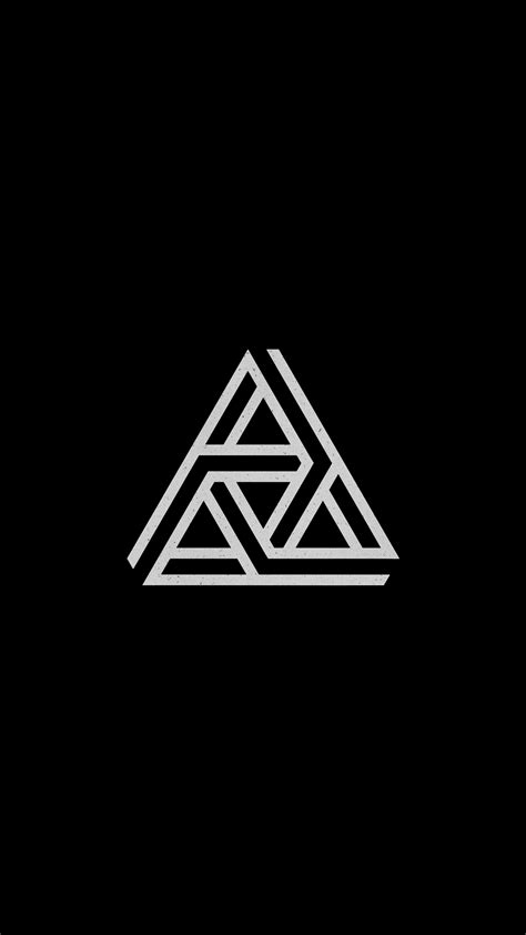 Black Background Minimalism Digital Art Abstract Penrose Triangle Portrait Display