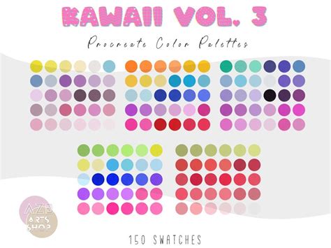 Kawaii Procreate Color Palette Bundle Cute Color Palette For Procreate Procreate Swatches Ipad