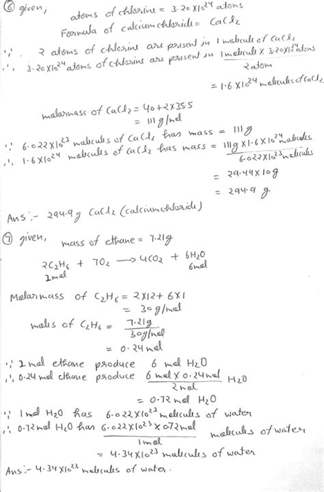 1 Calculate The Number Of Molecules In 0 750 Mol Of Methane Ch4 2