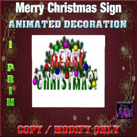 Second Life Marketplace Bbd Animated Merry Christmas Sign