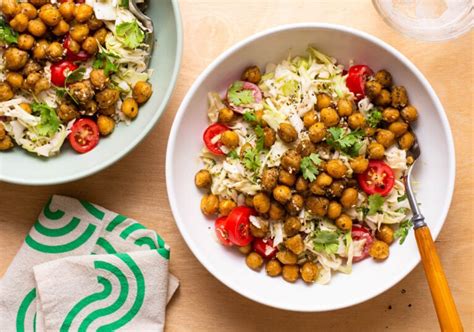 Massaged Tahini Kale Salad With Crispy Chickpeas And Pomegranate