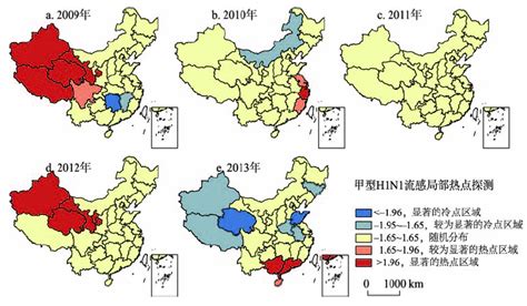 基于地理信息系统的2009 2013年甲型H1N1流感的时空分析