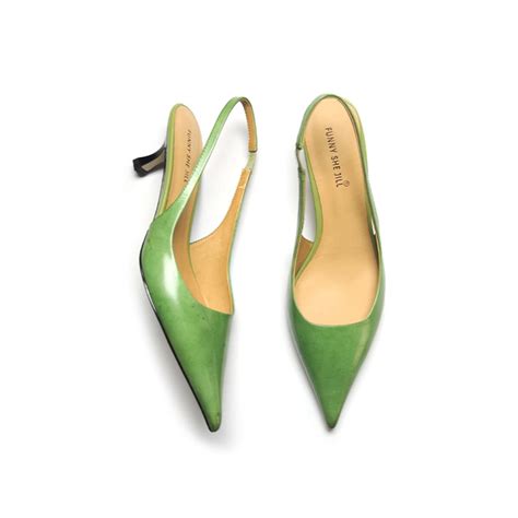 Womens Patent Leather Pointed Toe Elegant Kitten Heel Slingback Dress