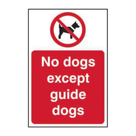 Spectrum Industrial No Dogs Except Guide Dogs Sign Non Adhesive