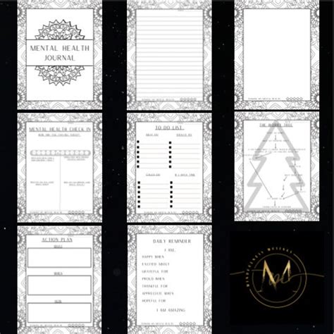 Mental Health Journal Template For Goodnotes Mandala Design Etsy