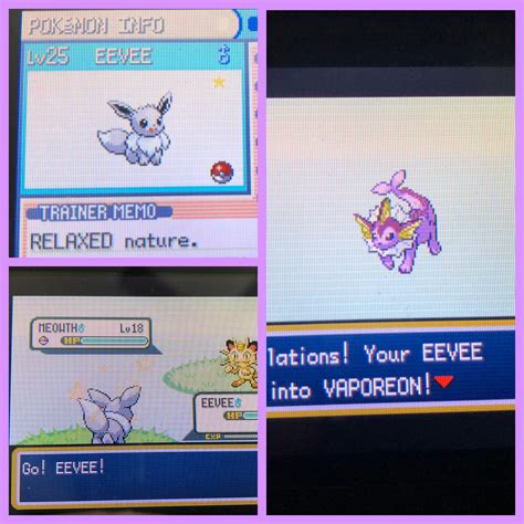 Gen3 Shiny Eevee In Leafgreen After 7374 Srs Immediately Evolved Him