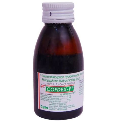 Cofdex P Syrup 60ml At Rs 56 5 Bottle Cough Syrup In Faridabad Id