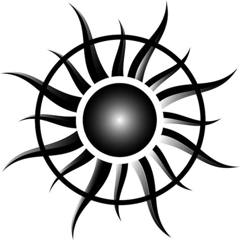 Premium Vector Black Abstract Sun Tattoo Design