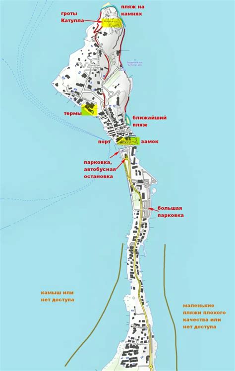 Сирмионе Sirmione Карта достопримечательности Travelalone
