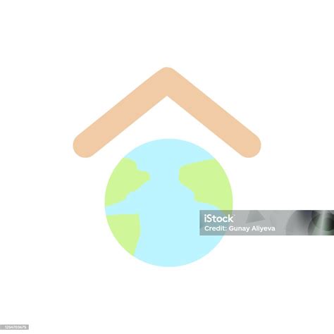 지구 지붕 아이콘 Ui 와 Ux 웹 사이트 또는 모바일 응용 프로그램에 대한 어머니 지구 일 아이콘의 간단한 색상 벡터 요소 개념에 대한 스톡 벡터 아트 및 기타 이미지