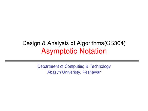 Solution Design Analysis Of Algorithm Asymptotic Notation Notes