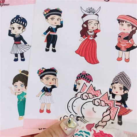 Hmong Girls Chibi Art Hmong Design Digital Download Etsy