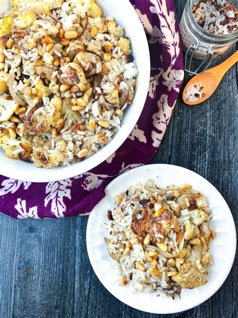 Lebanese Roasted Cauliflower And Rice Easy Sheet Pan Dinner