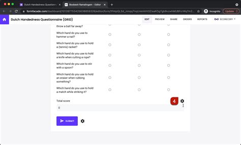 How To Display The Score Only After Submit
