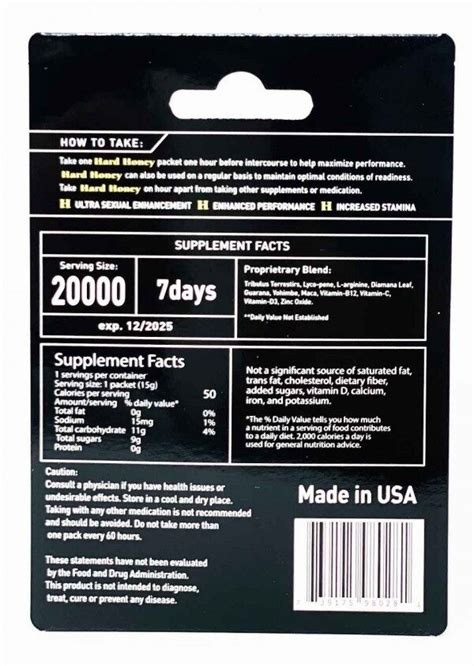 Hard Honey For Men 20000mg Royalty Honey Usa